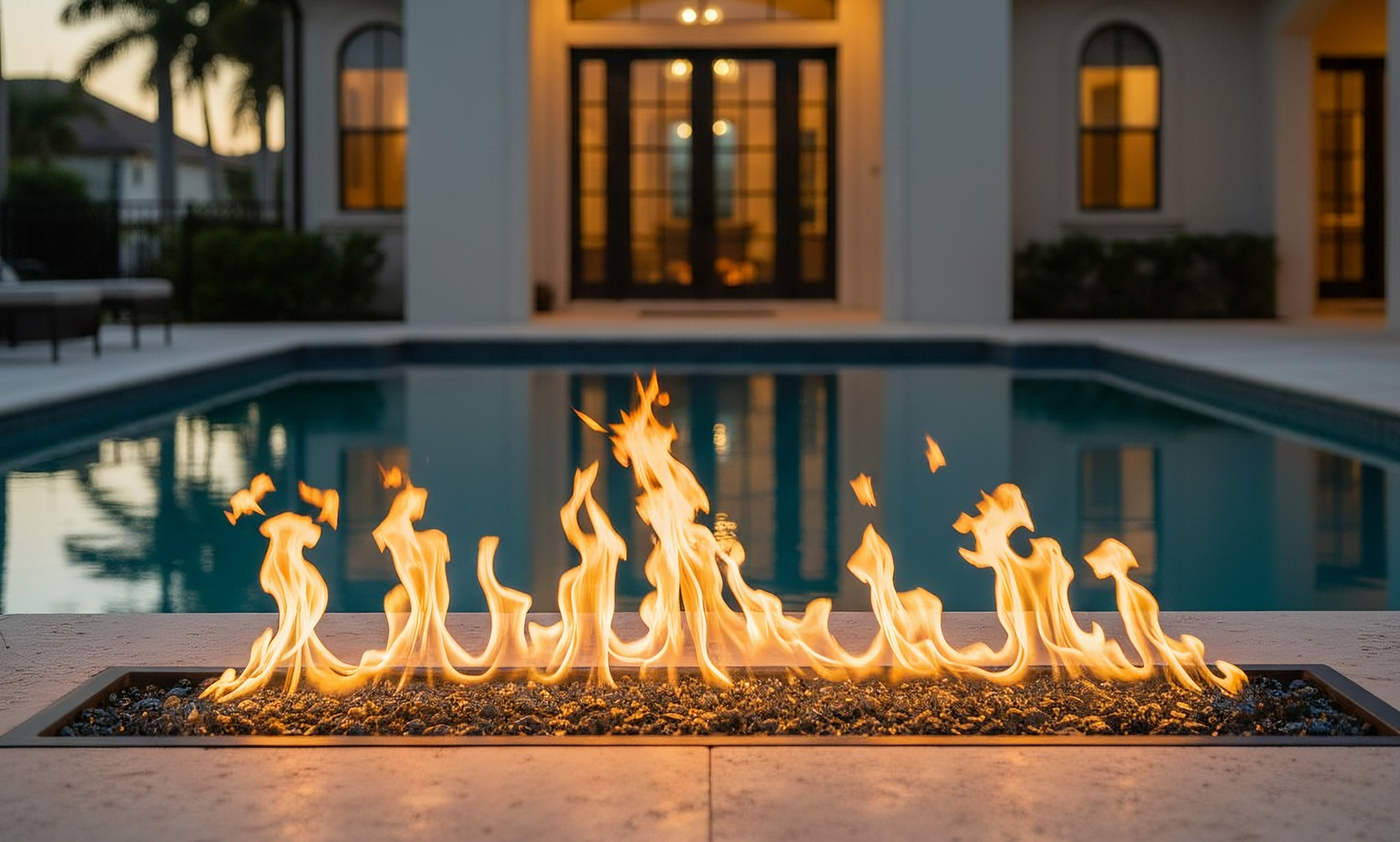 Outdoor Fire Pit Ideas for Beautiful Poolside Spaces